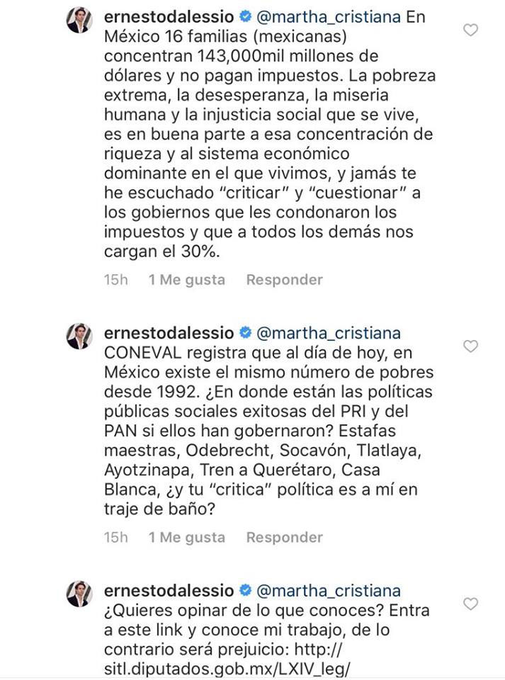 El pleito entre Martha Cristiana y Ernesto D´Alessio en las redes de CDG